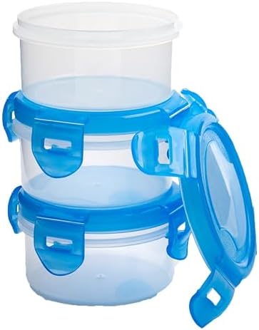 HOMESHOPA 3 Pack Round Plastic Food Storage Containers 100ml, Leak ...