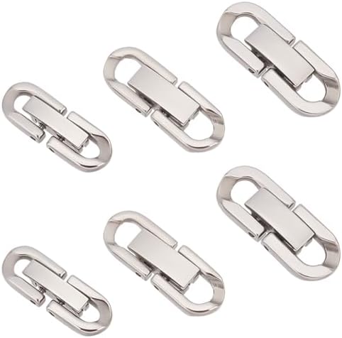 Amazon.com: PandaHall 6pcs 3 Styles Stainless Steel Fold Over Clasp ...