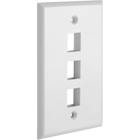 Amazon.com: Cmple - 3 Port Keystone Wall Plate Single-Gang Wall Plate ...