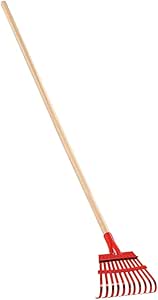 Amazon.com : Fancial Flexible Fixed-Tine Brush Rake, Wooden Handle, 8 ...