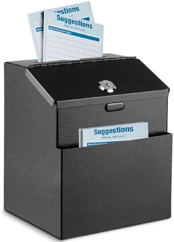 Amazon.com: Flexzion Suggestion Box with Slot and Lock - Wall Mounted ...