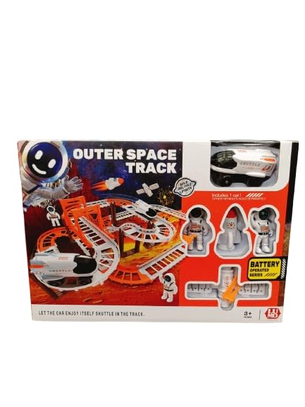 Railway Space Track Toy - Gray Electric Slot Car Tracks Set, 44 Pcs ...