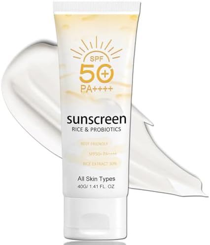 Amazon.com: Rice Probiotics Facial Sunscreen Spf 50, Sweatproof Sun ...