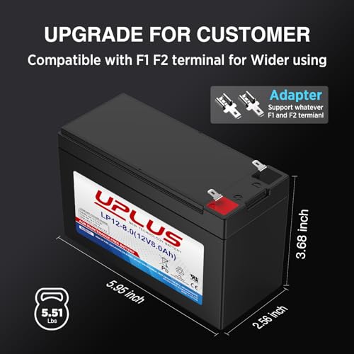 Snapklik.com : UPLUS LP12-8 12 Volt 8Ah Rechargeable AGM Battery, DJW12 ...
