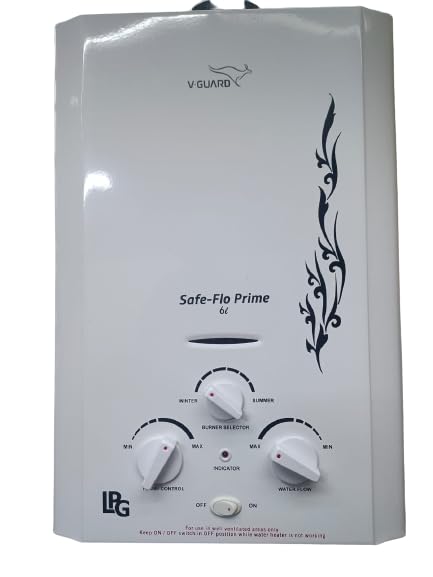 Buy V-Guard Safeflo Prime 6Lit LPG Gas Geyser | Non storage water ...