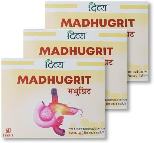 PATANJALI Divya Madhugrit Tablet 60 pestañas cada uno (paquete de 3 ...