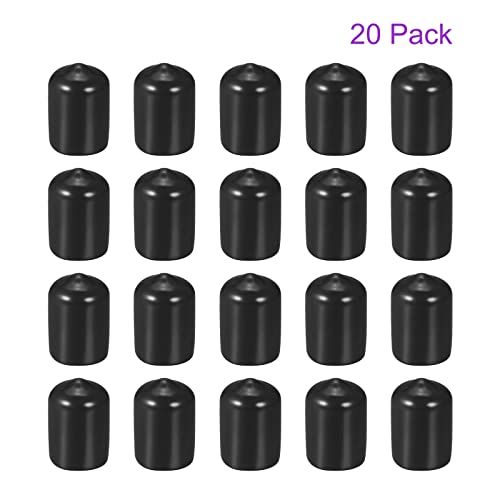 Snapklik.com : 20 Pack 1/2 ID Black Screw Thread Protectors Rubber End ...