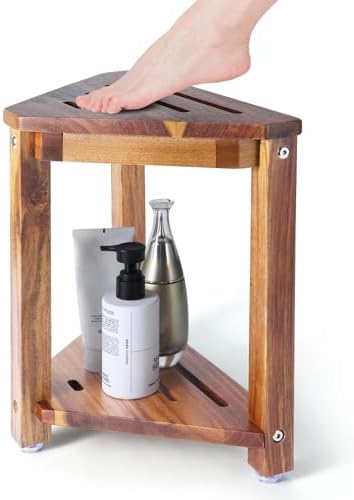 Amazon.com: Boulphia Shower Foot Rest 13.8in, Bamboo Shower Stool for ...