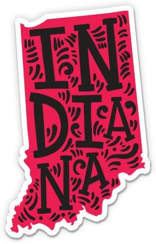 Amazon.com: Indiana Vintage Picture Map Bumper Sticker Window Vinyl ...