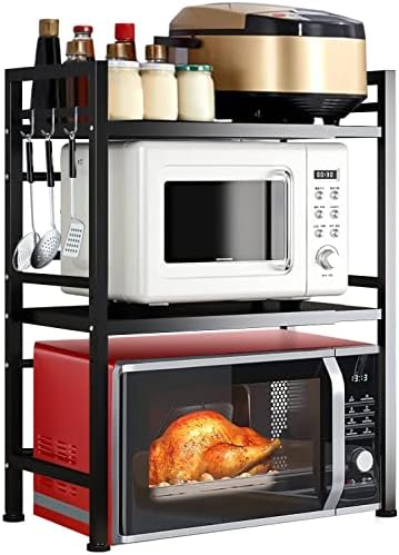GOI Microwave Shelf Stand, 2Tier Expandable Microwave Oven Rack Storage ...