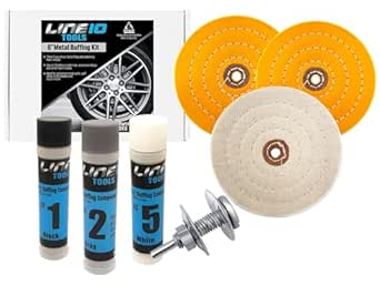 LINE10 Tools 6 Inch Buffing Wheel Kit for Bench Grinder and Drill with ...