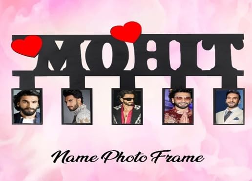 MG MISBH MDF Mohit name Personalised photo frame with 5 photos (8x11 ...