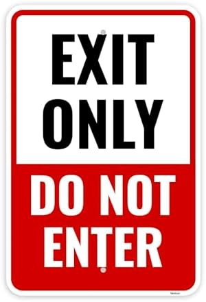 Amazon.com: 1PC Exit Only Do Not Enter Sign, 18 x 12 Inches - Aluminum ...