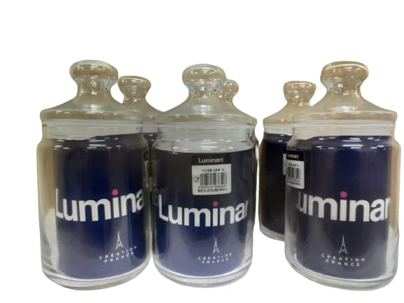 Buy Senthur Murugan Enterprises- Clear Glass Storage Jar with Lids - Airtight Food Jars Glass ...