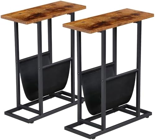 Amazon.com: ZENY Small Narrow Side Table Set of 2 for Small Spaces ...