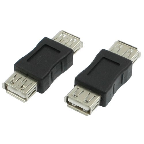 2 Pcs Computer Black USB Type A Female to Female Plug Adapter ...