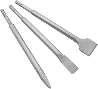 3 Pcs Chisel Kit,Point Chisel, Flat Chisel, Cranked Chisels,SDS Plus ...