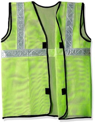 CREWBOLT Polyster Fabric V Neck Green Reflective Safety Jacket Safety ...