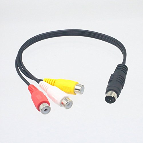 Amazon.com: Fliegend mini DIN 4-pin S-VIDEO AV TV male to Y 3X RCA ...