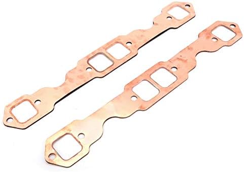 Acouto Header Gaskets for SBC 2pcs Square Port Copper Plating Header ...