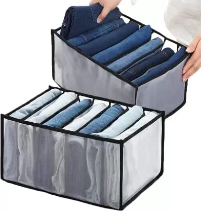 RK RETAILER 7 Compartments Nylon Wardrobe Clothe Organizer 7 ...