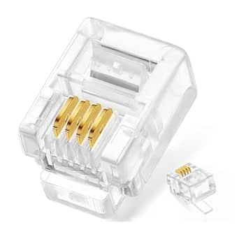 Amazon.com: CABBISE RJ11 Connector with 6P4C Plug Telephone Module Plug ...