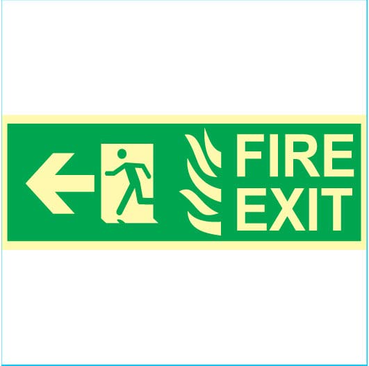 Fire exit NHS Right Arrow Radium Night Glow Sign Sticker : Amazon.in ...