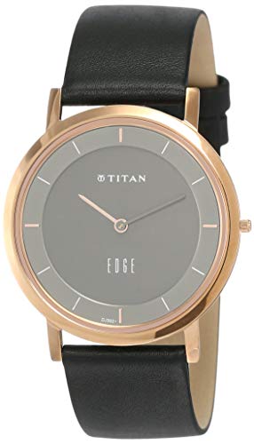 Titan Anthracite Dial Leather Strap Watch 1595WL09