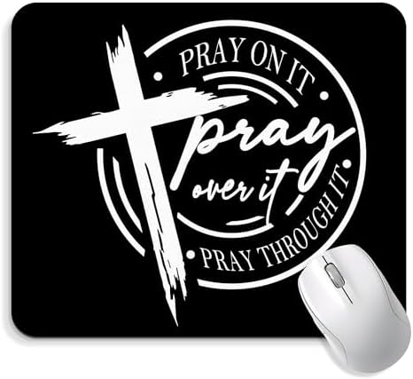 Amazon.com: BAYOGITA Black Christian Mouse Pad - Prayer Office Desk ...