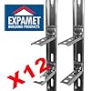 Wall Starter Expamet Stainless Steel 2.4m Universal Multi tie (12 Pack ...