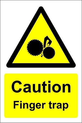 Caution Finger Trap sign - Self adhesive vinyl 150mm x 100mm : Amazon ...