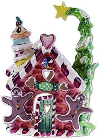 Amazon.com: Blue Sky Ceramics Gingerbread Candle House, Multi ...