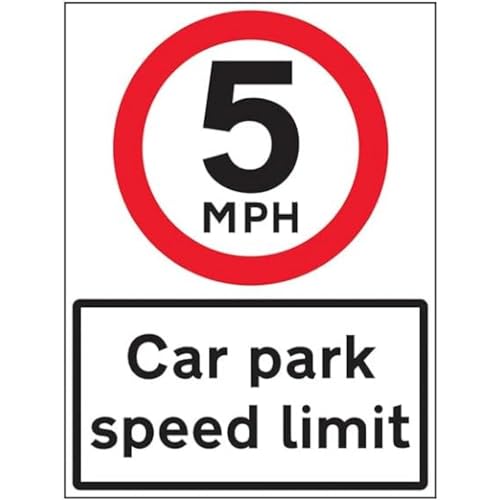 VSafety 5 MPH Car Park Speed Limit – 600x800mm Class RA1 Reflective 3mm ...