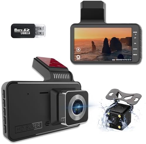 Amazon.com: Car Dash Cam X5 Auto Camera Front and Rear with Card Reader ...