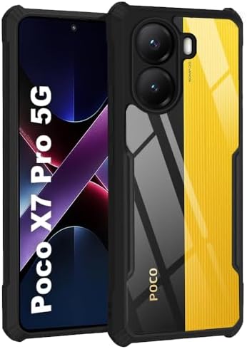 SPAZY CASE® Poco X7 Pro 5G Back Cover | Transparent Crystal Clear Hard ...
