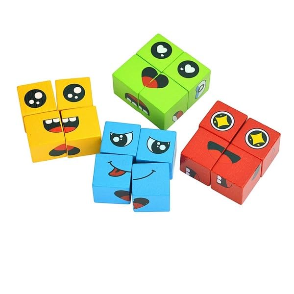 Extrokids Wooden Face Change Cube - EKT3072 : Amazon.in: Toys & Games