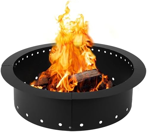 Amazon.com: FEBTECH Smokeless Fire Pit Insert - Steel 45" Round ...