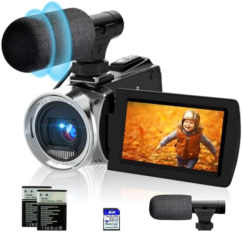 CAMWORLD Camcorder Video Camera 4K 30fps 42MP 18X Digital Zoom Vlogging ...