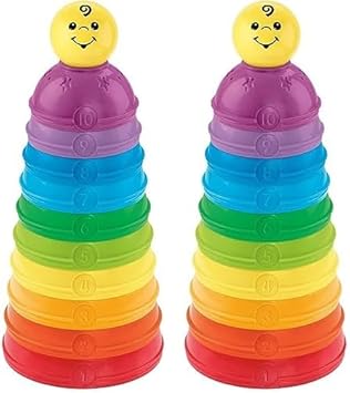 Amazon.com: Fisher-Price Baby Stacking & Nesting Stack & Roll Cups, Set of 10 Multi-Color Toys ...