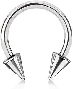 Amazon.com: Pierced Owl 18-2GA 316L Stainless Steel Spike Ends Horseshoe Circular Barbell (1mm ...