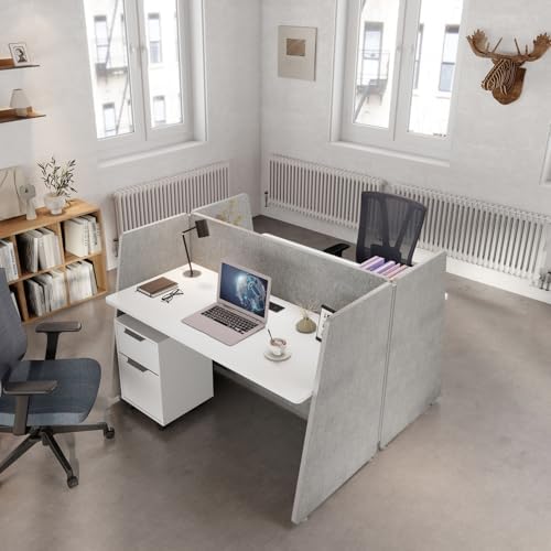 Amazon.com: VIRTRON 2-Person Office Workstation Cubicle Desk | Privacy ...