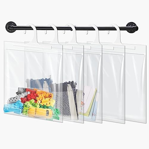 Amazon.com: 24 Pack Hanging Storage Bags, Large Hook 13 x 16-inch Clear ...