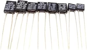 5pcsBlack Square 250V Thermal Fuse Cutoff LED Fuses Temperature ...