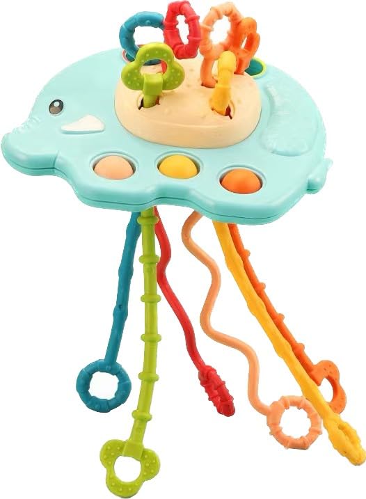 Buy Digil Montessori Toys for 12M+, Food Grade Silicone Pull String ...