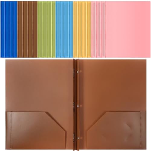 Amazon.com : Glenmal 24 Pcs Durable Plastic Folders with 2 Pockets and ...