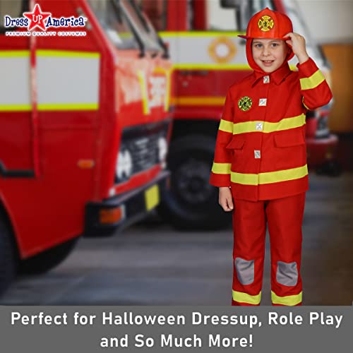 Buy Deluxe Red Fire Fighter Dress up Children's Costume and Helmet Set ...