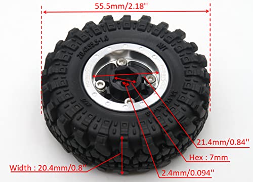 Snapklik.com : HOBBYSOUL Adjustable Offset 1.0 Rc Wheels Rims Silver ...