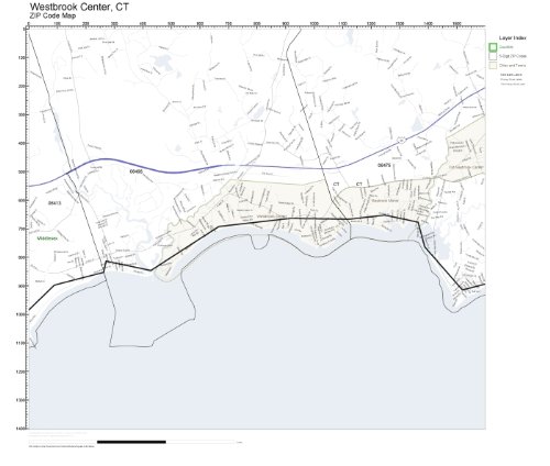 ZIP Code Wall Map of Westbrook Center, CT ZIP Code Map Not Laminated ...