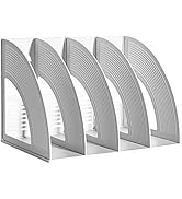 SAYEEC Desktop File Magazine Folder Holder 4 Section Plastic Hollow ...