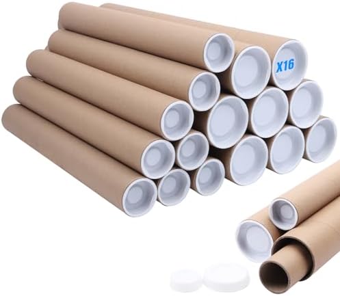 Amazon.com : aromeili Mailing Tubes with Caps,16 Pack 2x15-Inch &1.5x12 ...